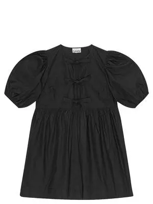 GANNI Short Cotton Dress - Black