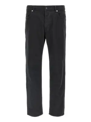 Stone Island Denim Cotton Straight Leg Jeans - Black