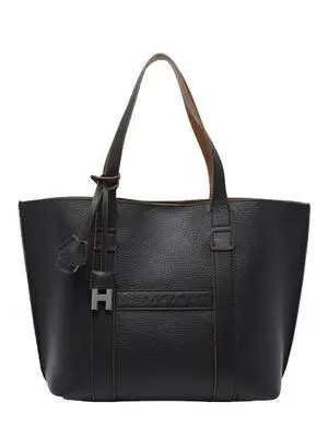 Hogan Small Script Shopping Bag - Black