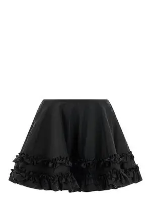 GANNI Duchesse Nylon Mini Frill Skirt - Black