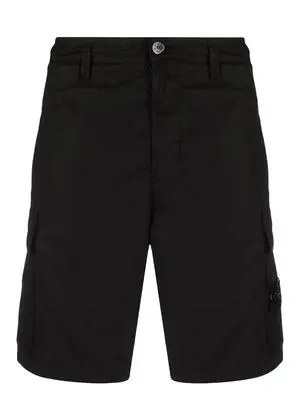 Stone Island Cotton Cargo Trousers - Black