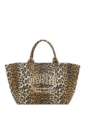 GANNI Leopard Print Tote Bag - Animalier