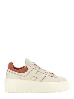 Hogan H Stripes Leather Sneakers - Arancio/avorio