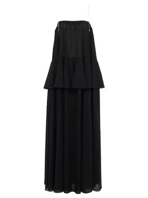 Chloé Silk Georgette Long Dress - Black
