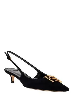 Elisabetta Franchi Suede Slingbacks - Black