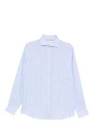 Brunello Cucinelli Striped Linen Shirt - Blue