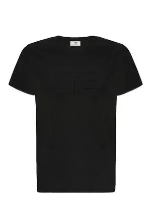 Elisabetta Franchi Jersey T-shirt With Embroidered Logo - Black