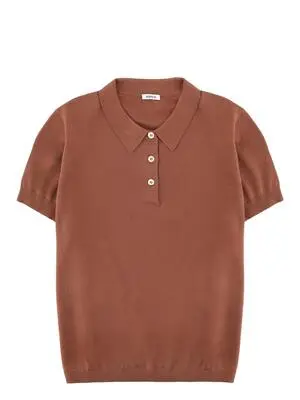 Aspesi Cotton Blend Polo - Brown