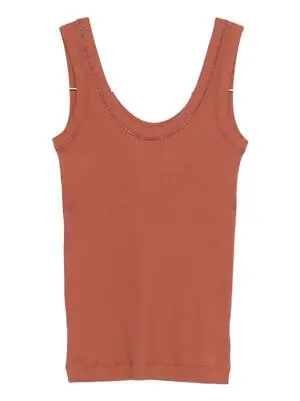 Brunello Cucinelli Cotton Tank Top - Orange