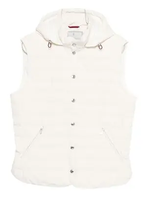Brunello Cucinelli Hooded Down Vest - White