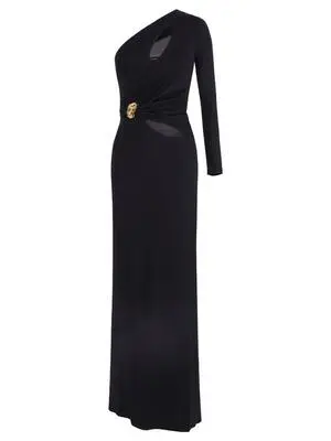 Elisabetta Franchi Fitted Crepe Jersey Evening Gown - Black