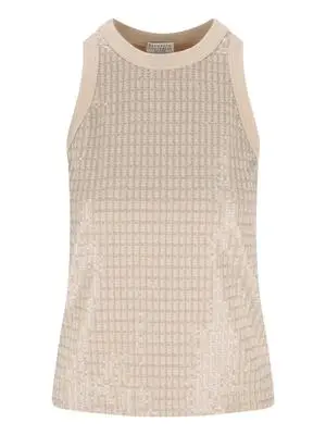 Brunello Cucinelli Cotton Tank Top - Beige