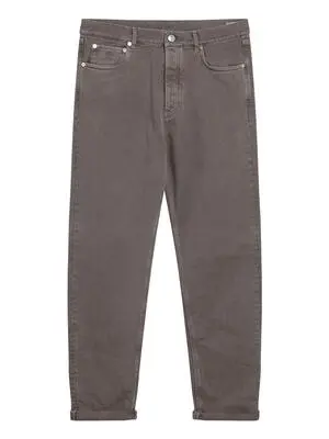 Brunello Cucinelli Vintage Effect Jeans With Turn Up Hem - Beige