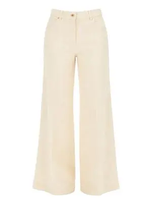 Aspesi Cotton Denim Wide Leg Jeans - Powder