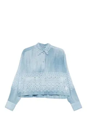 Ermanno Scervino Embroidered Shirt - Clear Blue