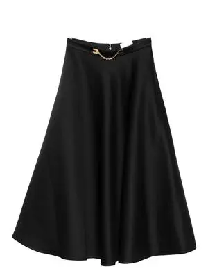 Elisabetta Franchi Flared Midi Skirt - Black