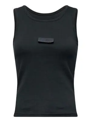 MAISON MARGIELA Logo Cotton Tank Top - Black