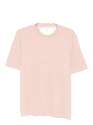 Brunello Cucinelli Linen Blend T Shirt - Pink