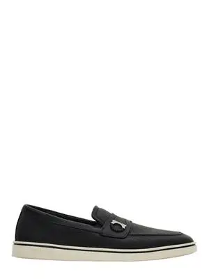 FERRAGAMO Leather Loafers - Black