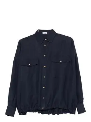 Brunello Cucinelli Linen Blend Shirt - Blue