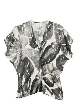 ALYSI Printed Silk Shirt - Black