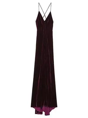 FORTE_FORTE Velvet Slip Dress - Bordeaux