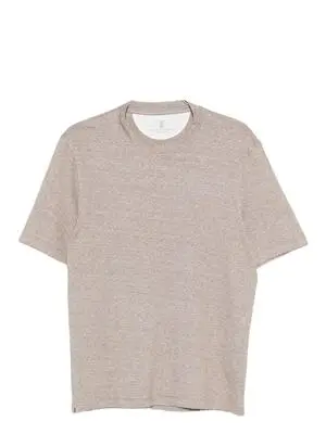 Brunello Cucinelli Linen Blend T Shirt - Brown
