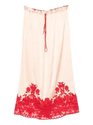 Ermanno Scervino Embroidered Long Skirt - Powder