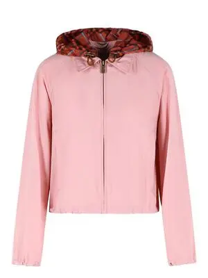 Burberry Cropped Polyamide Hooded Jacket - Pink