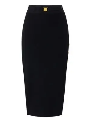 Elisabetta Franchi Knitted Midi Skirt - Black