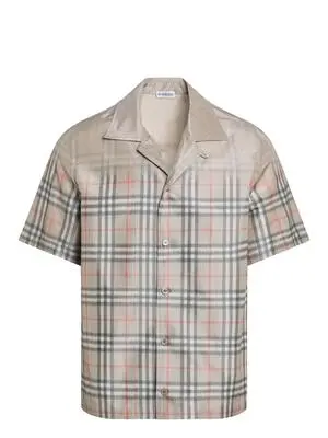 Burberry Shirt With Shaded Check Pattern - Beige