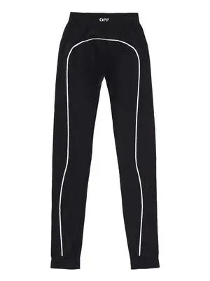 Off White Leggings With Logo - Black