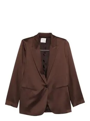 FORTE_FORTE Single-breasted Blazer Jacket - Brown