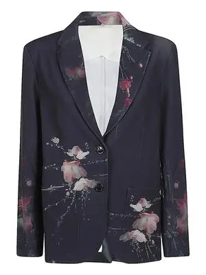 SISSIOTTOSTYLE Printed Single-breasted Blazer - Black