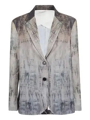 SISSIOTTOSTYLE Printed Single-breasted Blazer - Brown