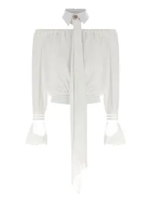 Elisabetta Franchi Off-shoulder Blouse - Ivory
