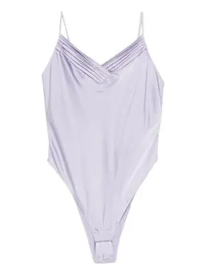 FORTE_FORTE Silk Satin Bodysuit - Lilac