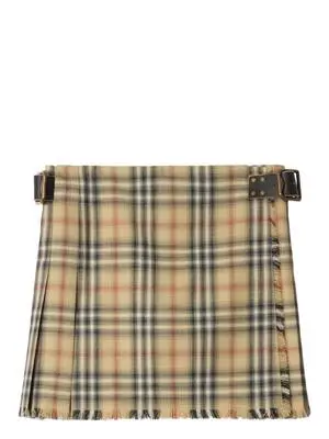 Burberry Wool Mini Skirt - Beige