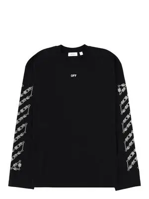 Off White T Shirt With Logo - Black