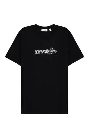 Off White T Shirt With Logo - Black