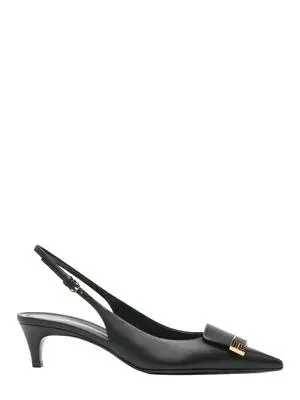 SERGIO ROSSI Leather Slingback Pumps - Black
