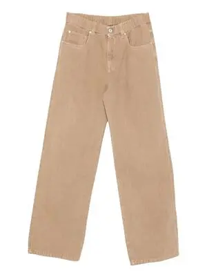 Brunello Cucinelli Cotton And Linen Blend Trousers - Marrone Chiaro
