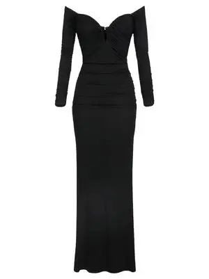 Elisabetta Franchi Long Evening Dress - Black