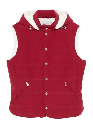 Brunello Cucinelli Hooded Down Vest - Red