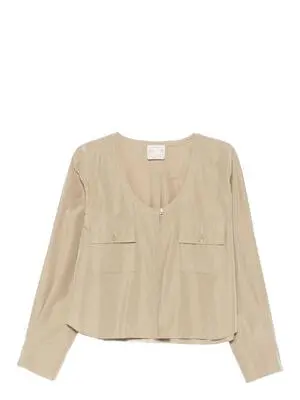 FORTE_FORTE Cotton Blend Blouse - Beige
