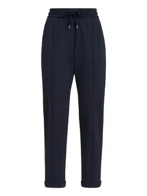 Brunello Cucinelli Cotton Drawstring Trousers - Blue