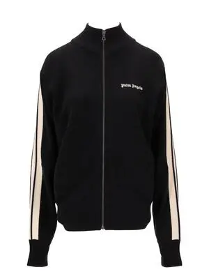 Palm Angels Classic Logo Knit Track Jacket - Black - Off White