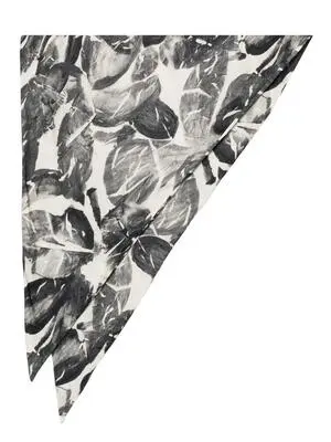 ALYSI Printed Silk Foulard - Black