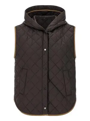 Brunello Cucinelli Quilted Nylon Down Vest - Brown