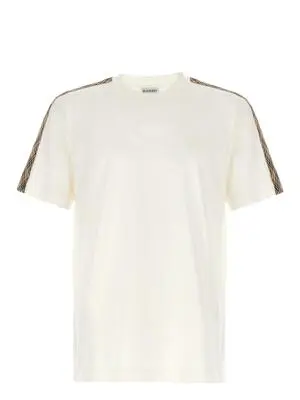 Burberry Check Tape T Shirt - White